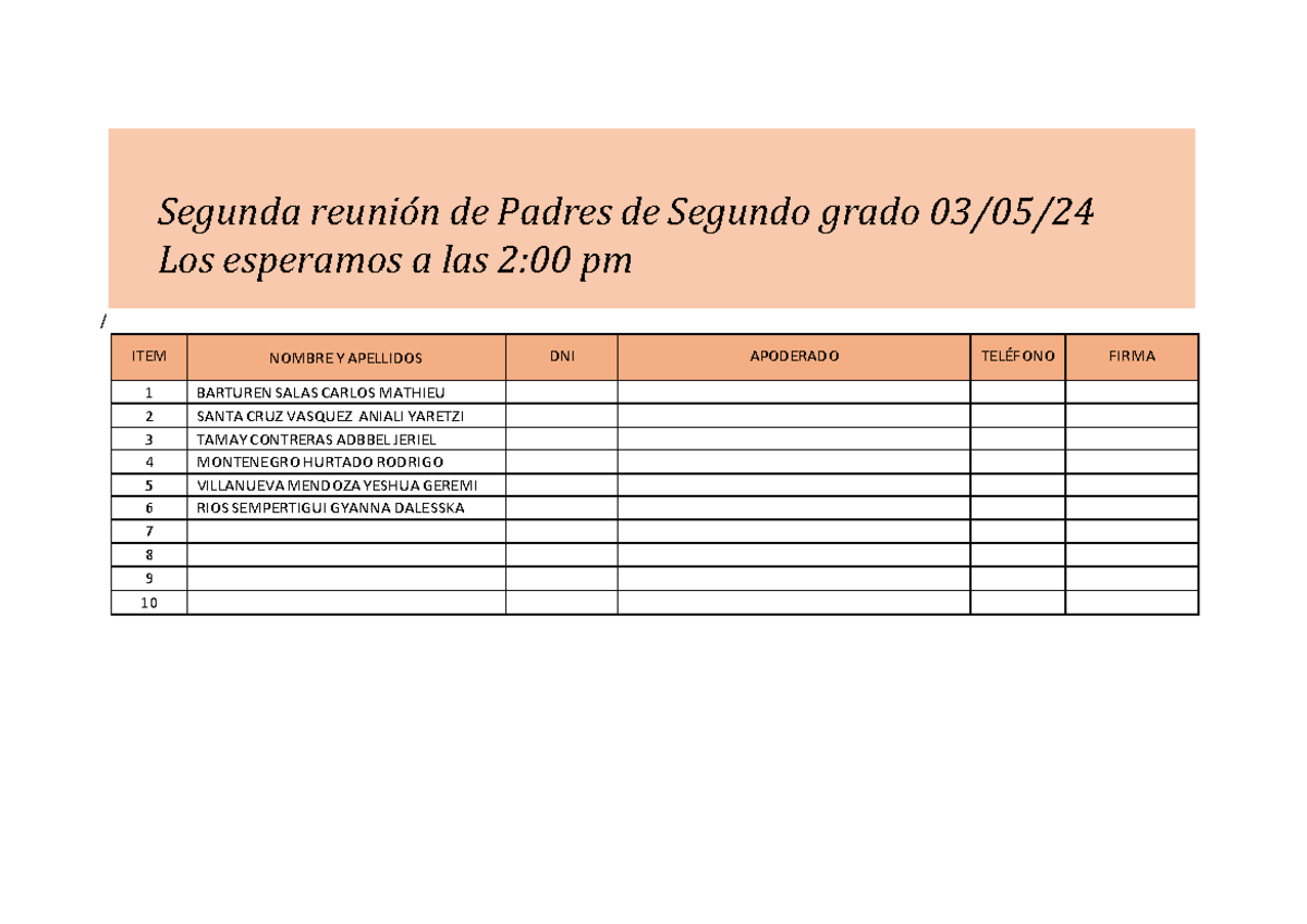 Primera reunión de padres de Segundo grado 03 05 24 - Diagnóstico ...