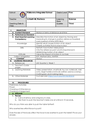 A Detailed Lesson Plan in English for Early Childhood - Learning ...