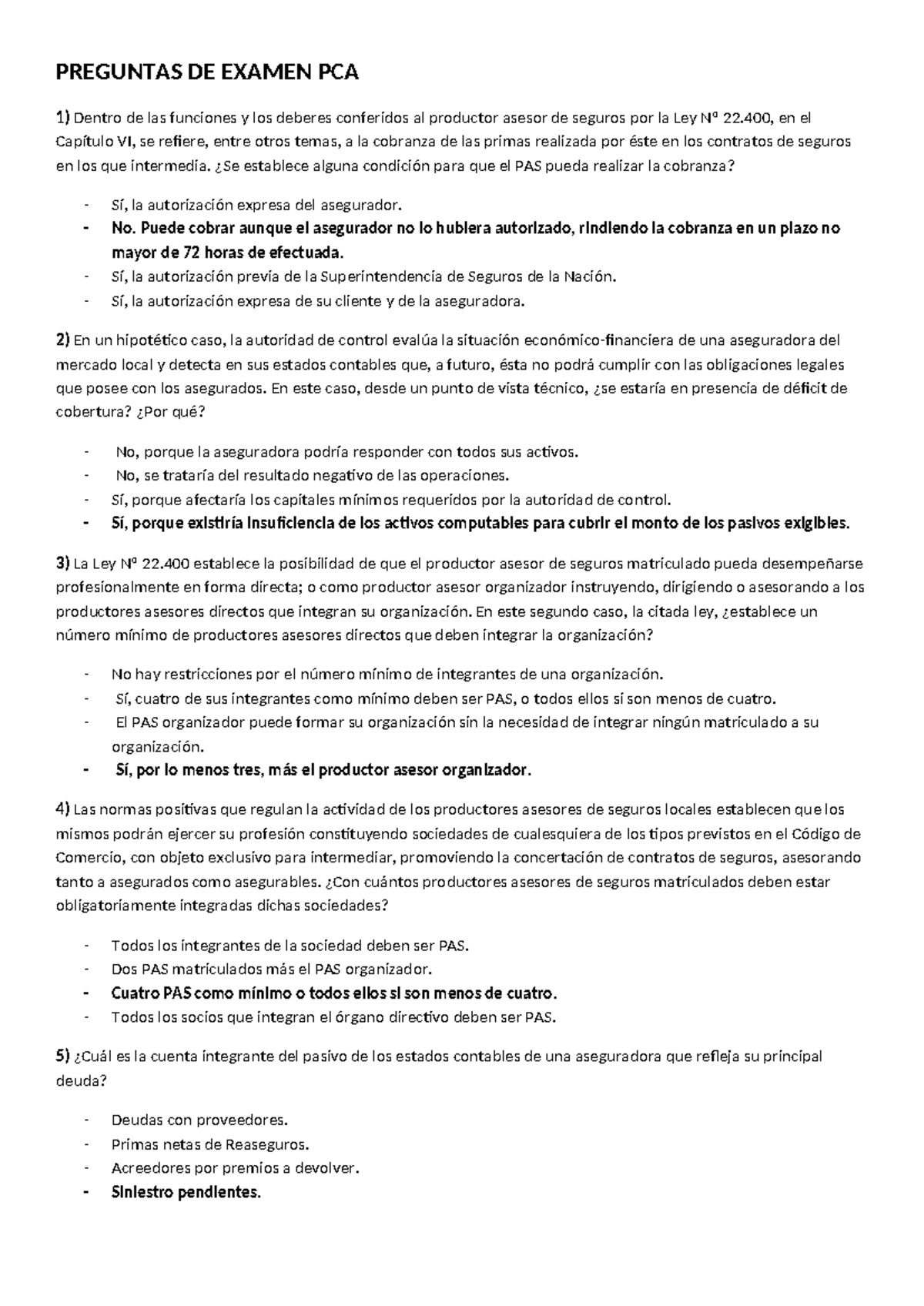 Modelo de Preguntas - PREGUNTAS DE EXAMEN PCA Dentro de las funciones y los deberes conferidos ...