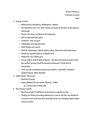 TH2 Notes 12 - Professor Morgan Jenness - Theatre History 2 March 2 ...