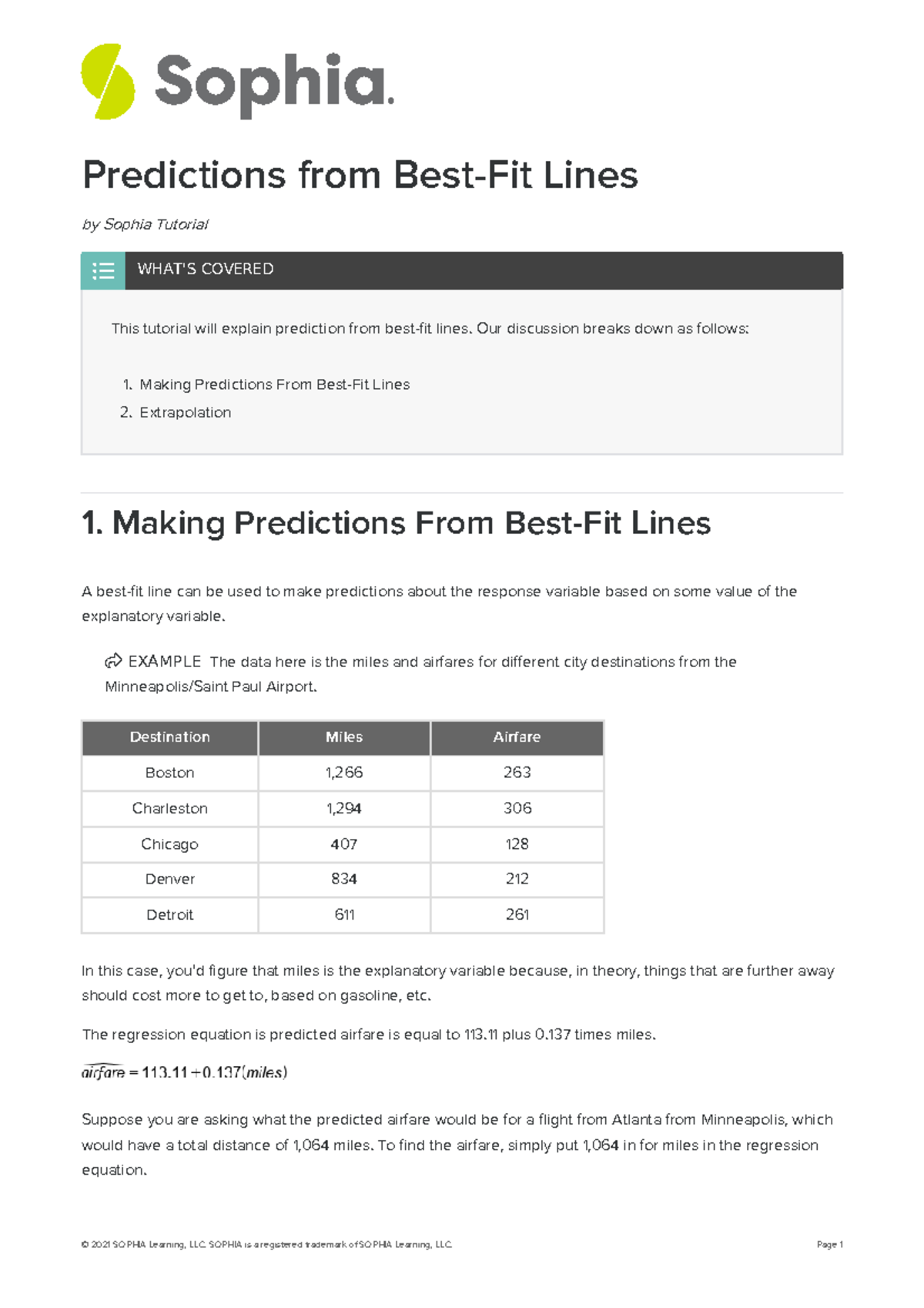 Predictions from best fit lines 5 - Predictions from Best-Fit Lines by ...