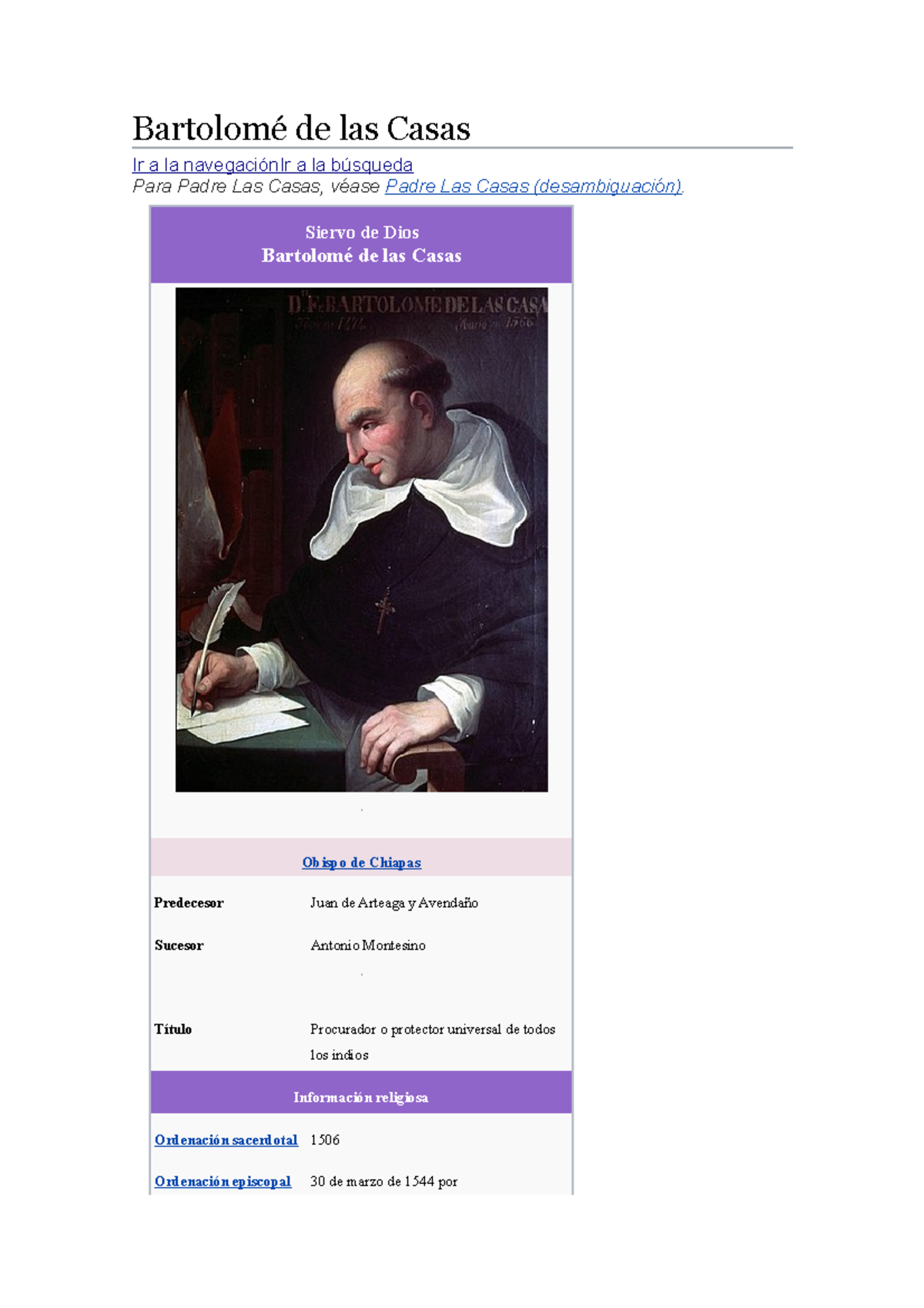 Bartolomé de las Casas - les ayudara - Bartolomé de las Casas Ir a la ...
