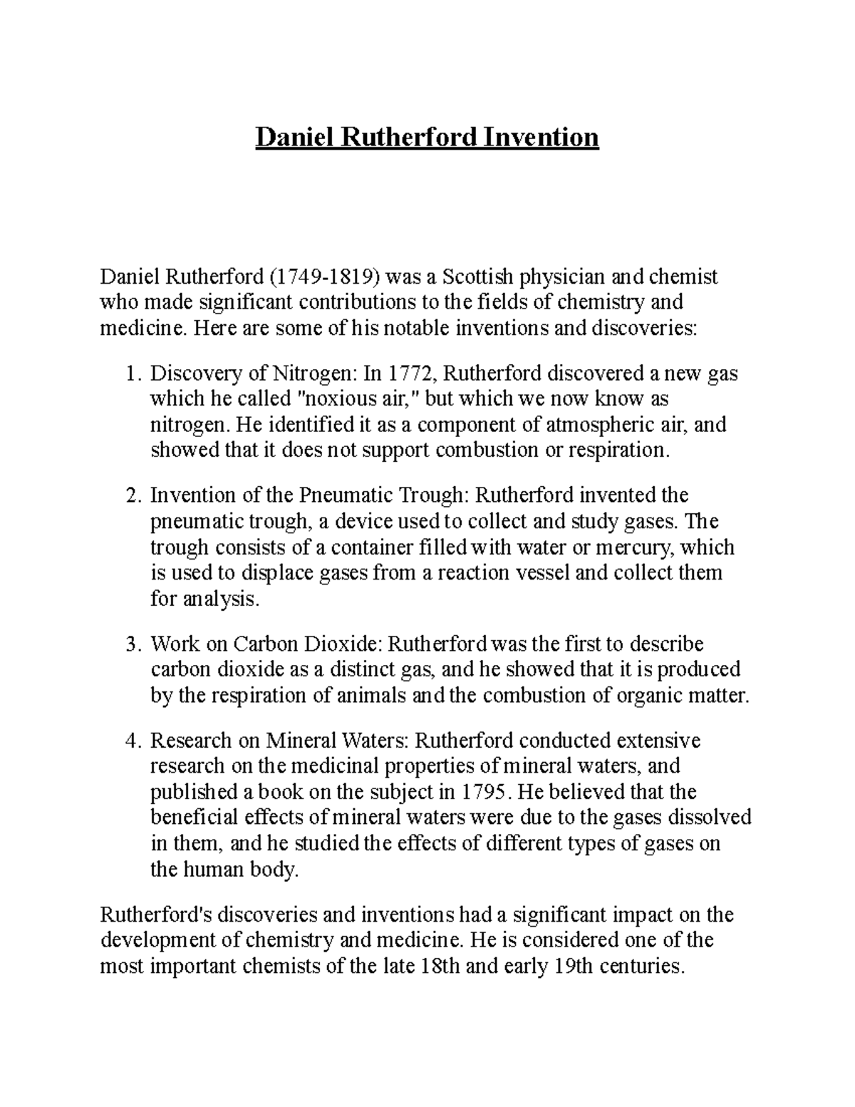 Daniel Rutherford inventon - Daniel Rutherford Invention Daniel ...