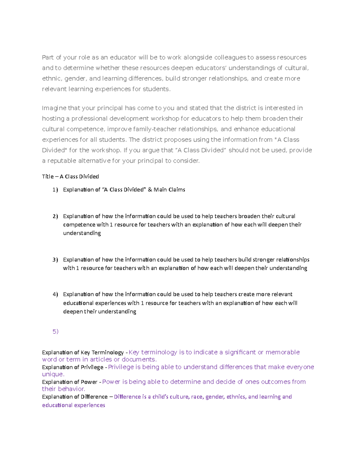 “A Class Divided” Presentation Notes - Part of your role as an educator ...