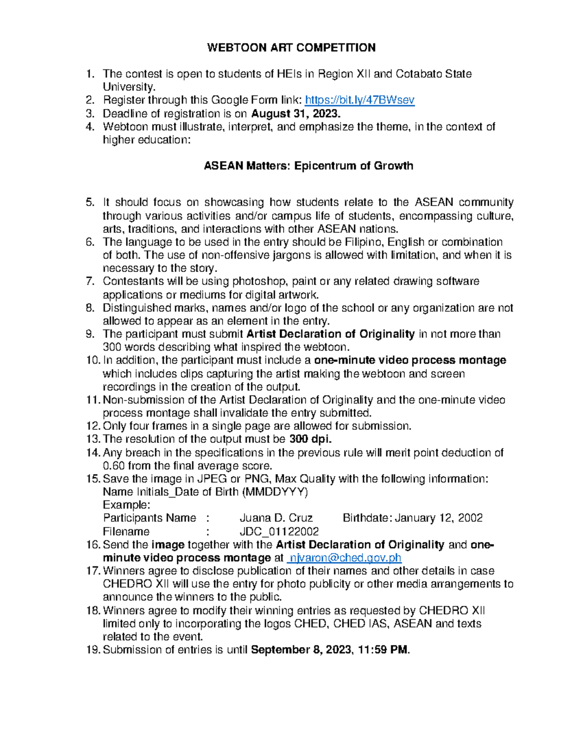 Contest Guidelines Asean 2023 - WEBTOON ART COMPETITION The contest is ...