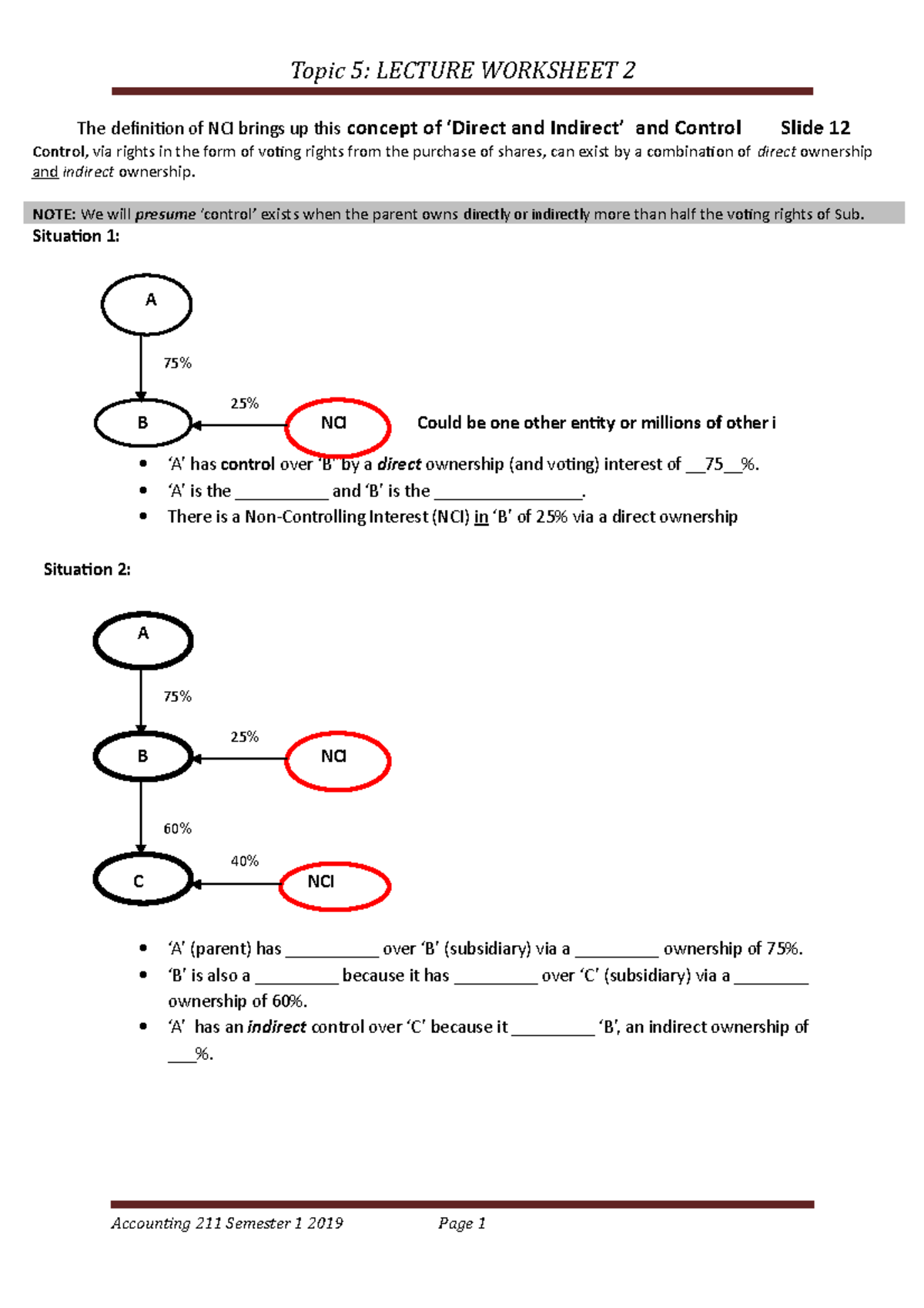 Topic 5 Lecture Worksheet 2 - Topic 5: LECTURE WORKSHEET 2 The ...