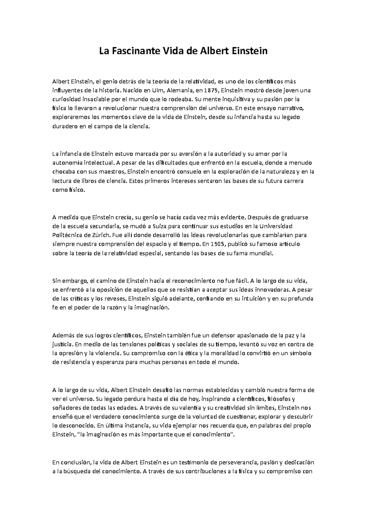 La Fascinante Vida de Albert Einstein - Nacido en Ulm, Alemania, en 1879, Einstein mostró desde ...