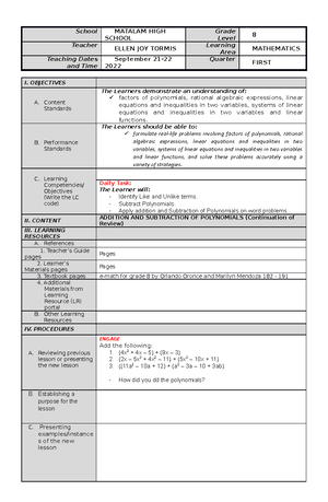 - Lesson-PLAN 2023 - Lesson Plans - CLASSROOM OBSERVATION 1 I ...