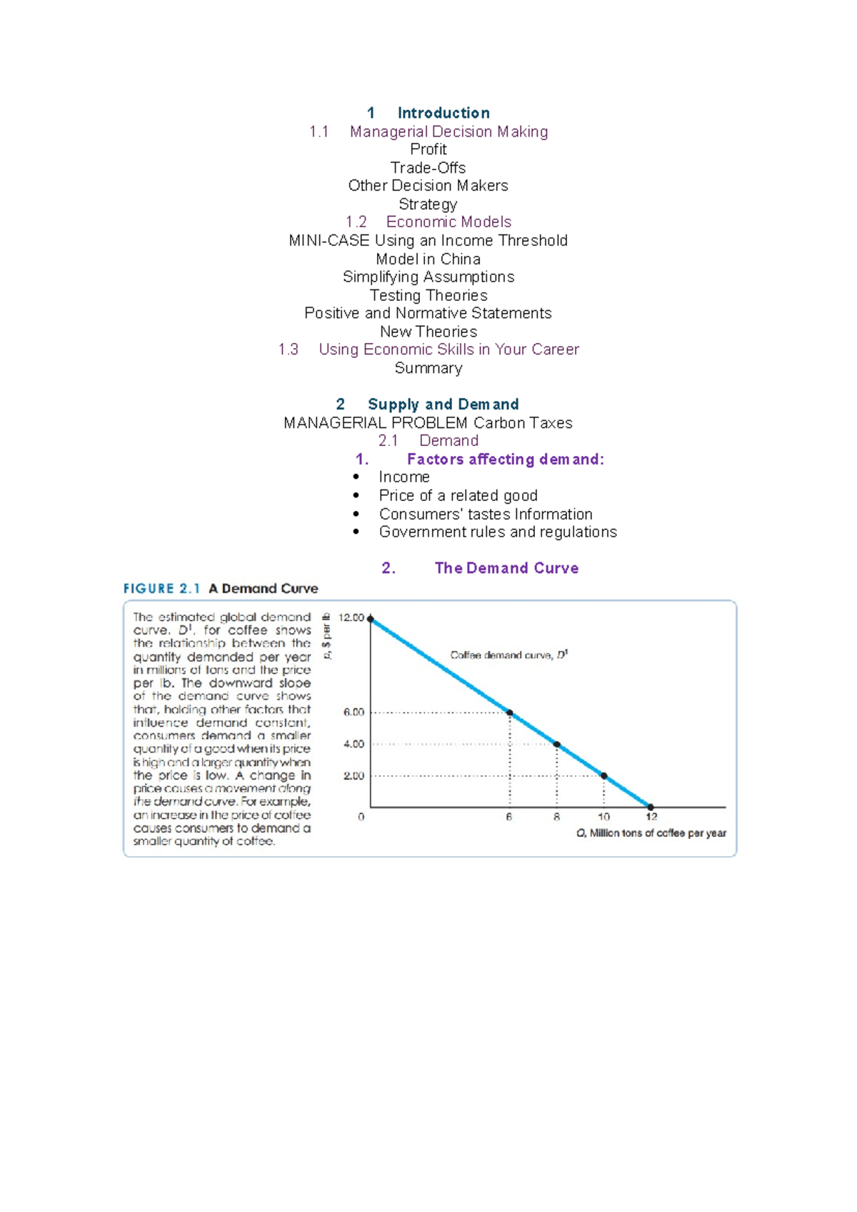 class notes for economics - 1 Introduction 1 Managerial Decision Making ...