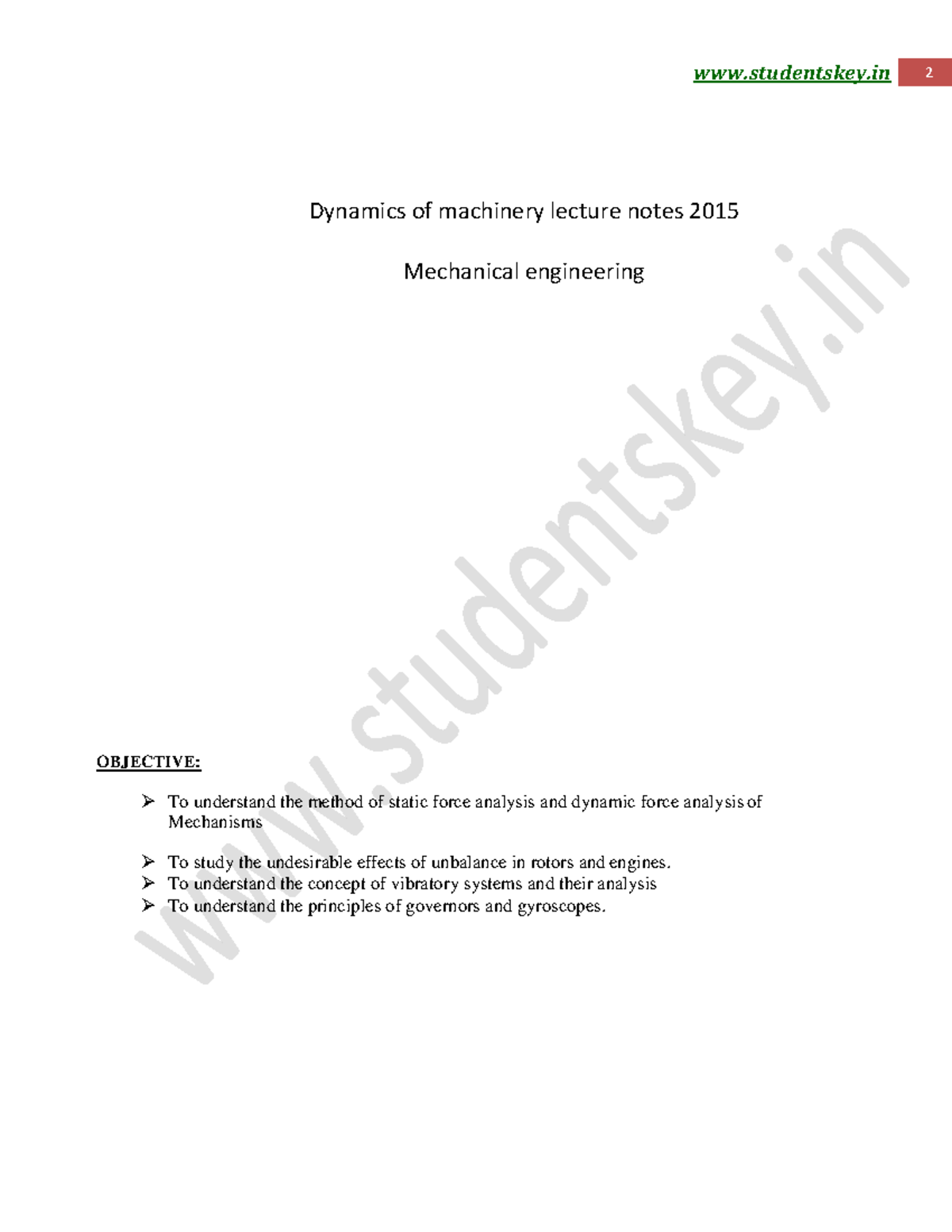 5 Dynamics+of+Machinery++2015 - studentskey Dynamics of machinery ...