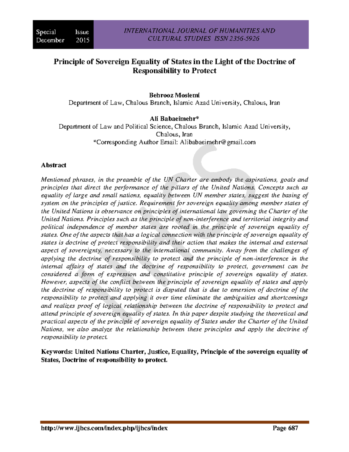 Principle of Sovereign Equality of States in the Light of the Doctrine ...
