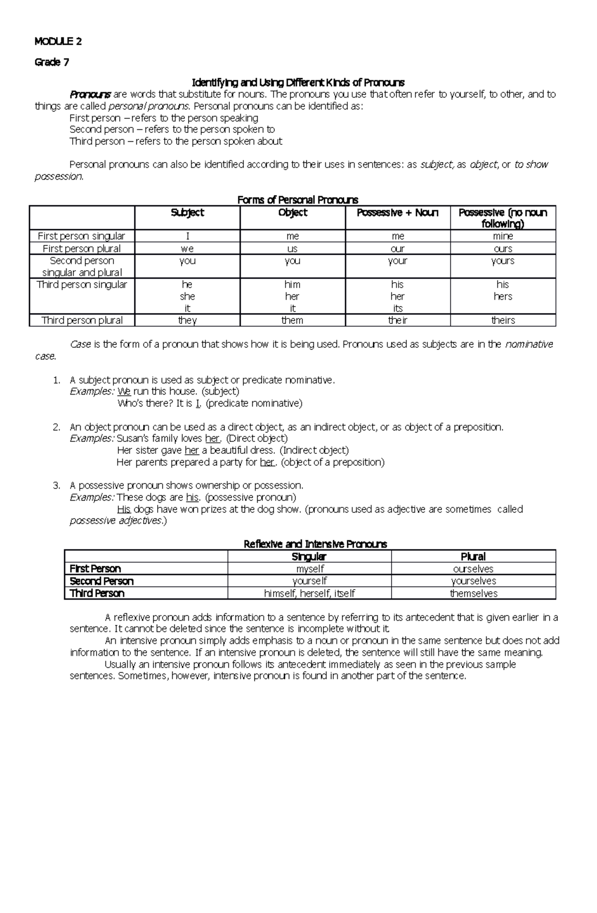 English 7 M2 - MODULE - MODULE 2 Grade 7 Identifying and Using ...