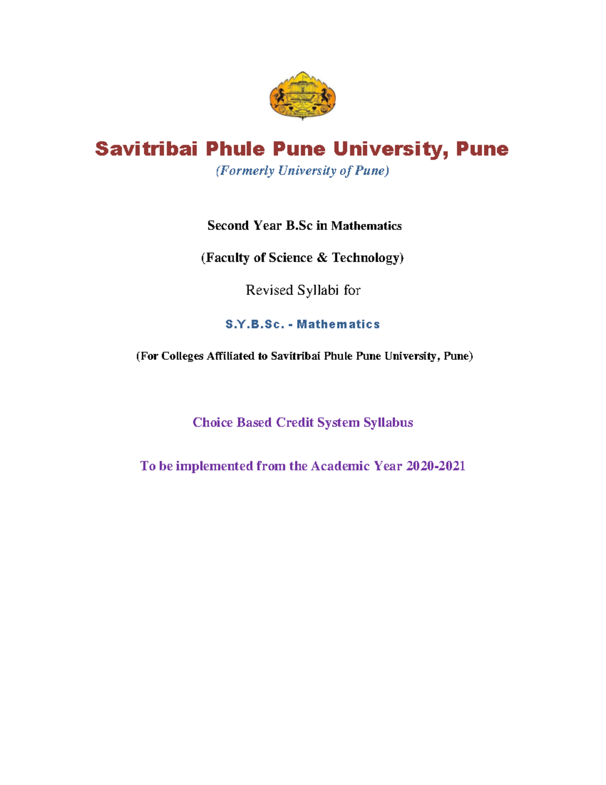 S.Y.B.Sc. (Mathematics) 25 - Savitribai Phule Pune University, Pune ...