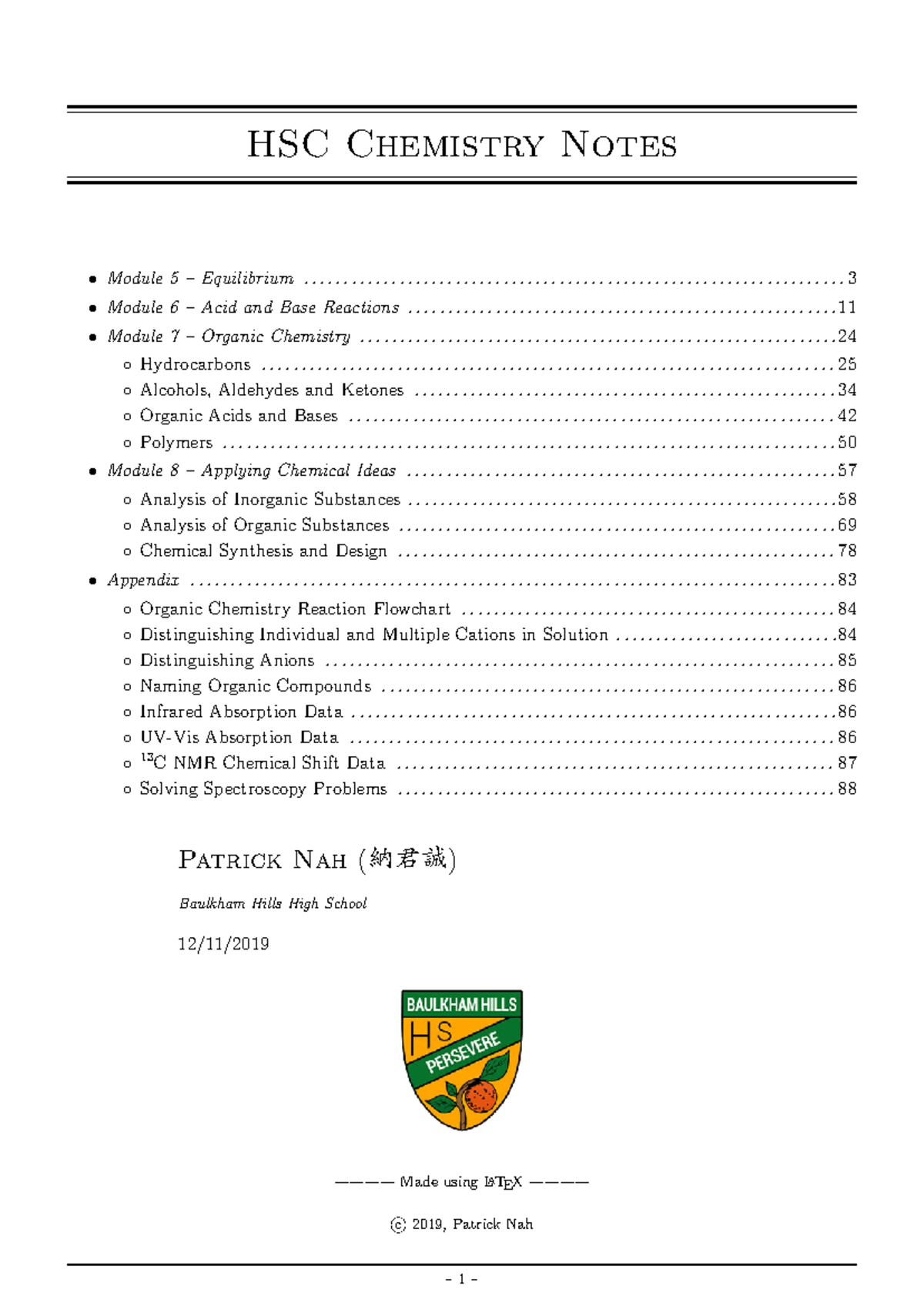 Chem Notes From Baulko - HSC Chemistry Notes Patrick Nah (納君誠 ...