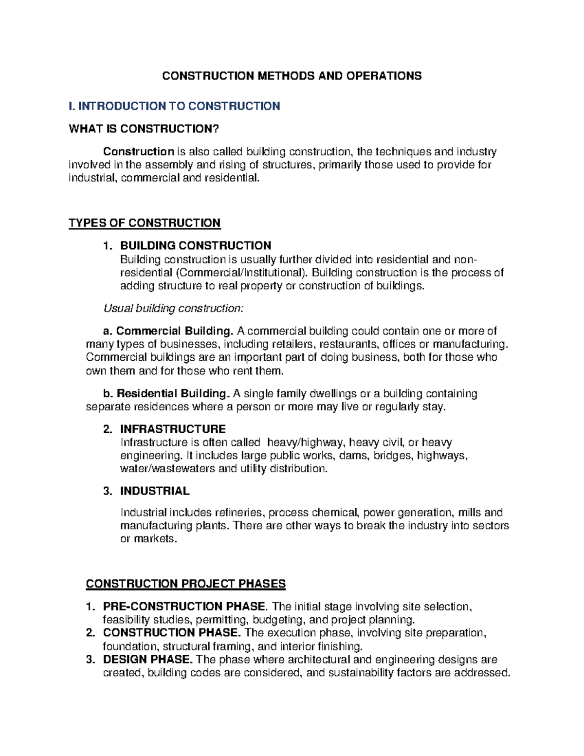 Construction Methods and Operations - CONSTRUCTION METHODS AND ...