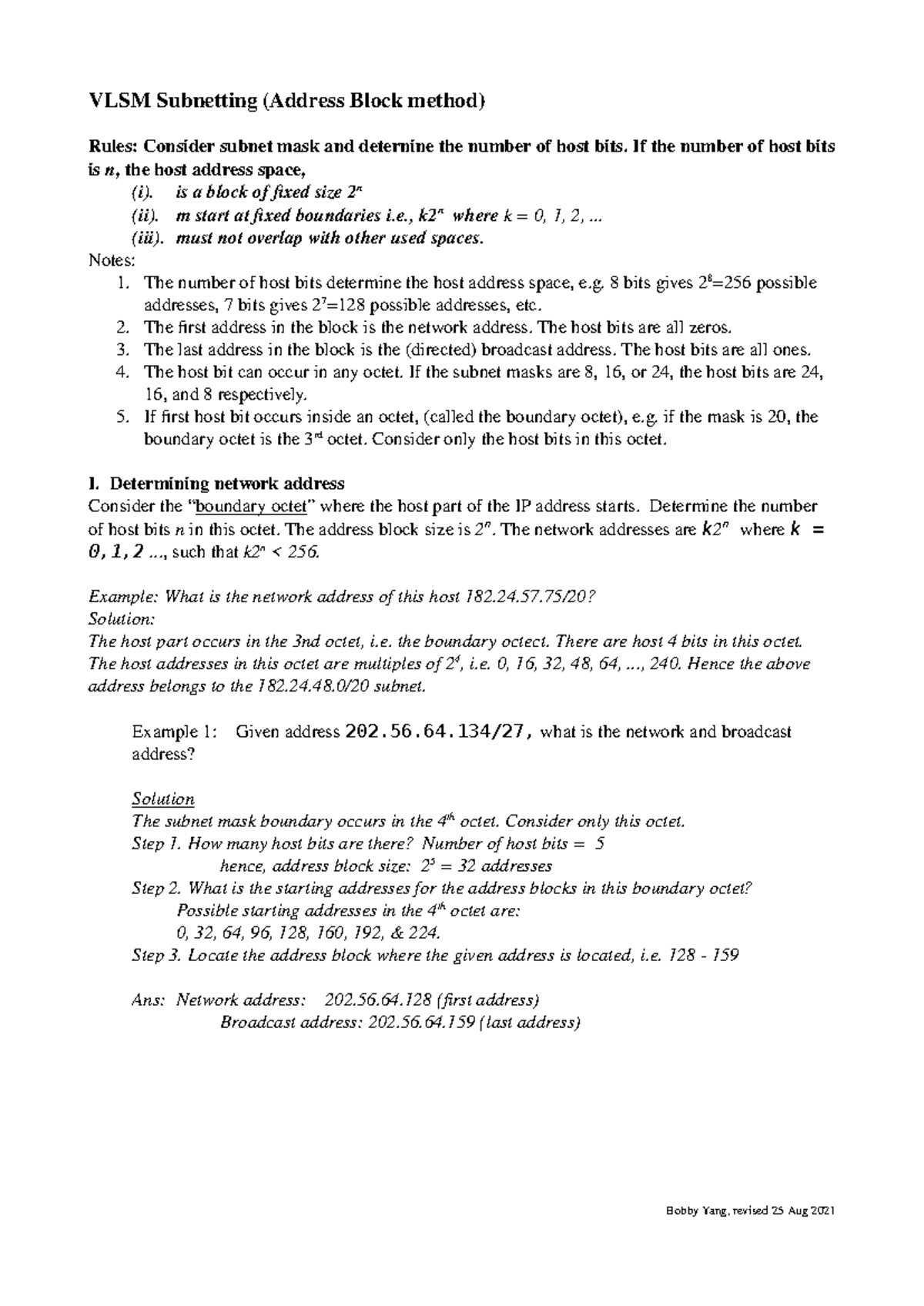 VLSM subnetting Block-method - VLSM Subnetting (Address Block method ...