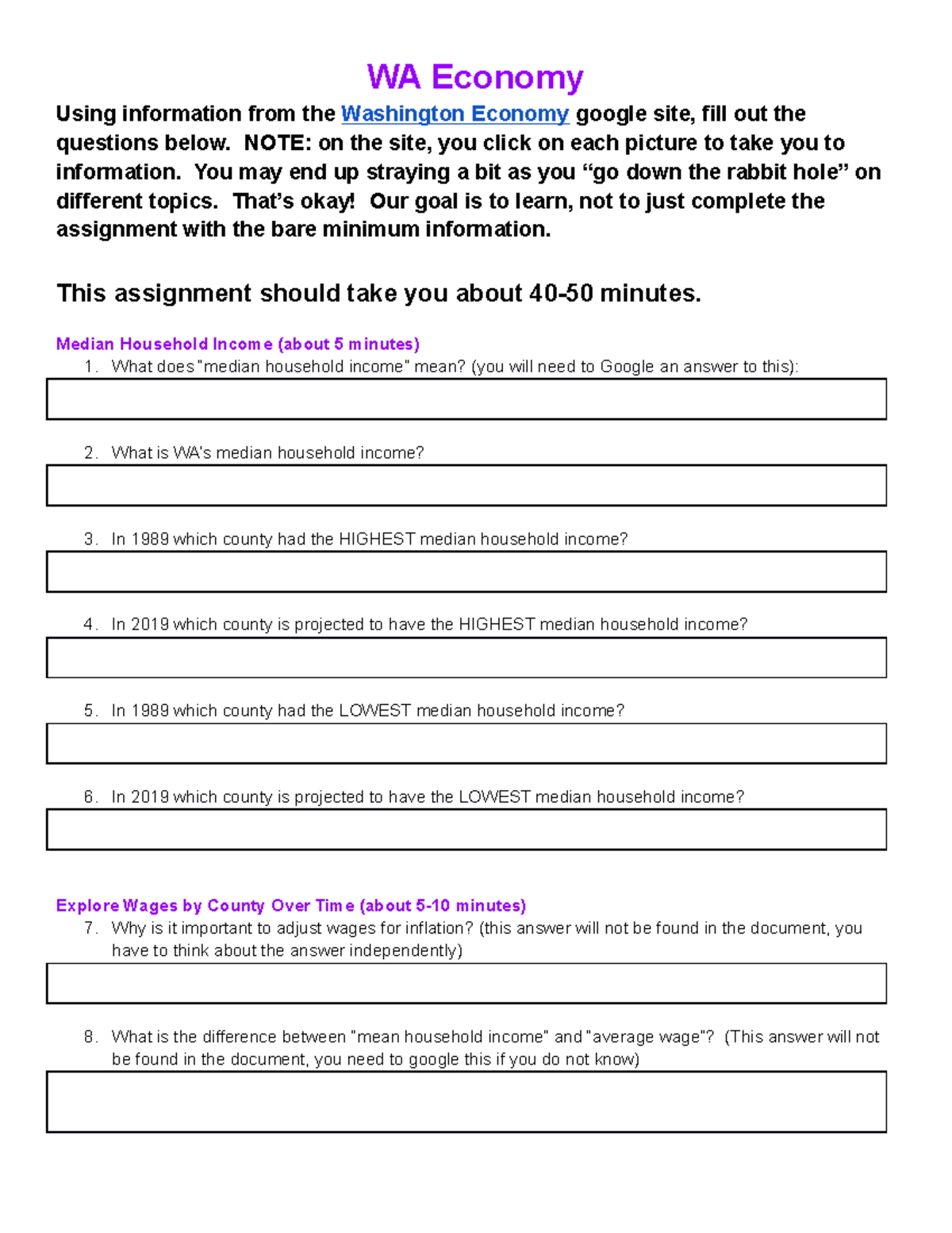 WA Economy Assignment - WA Economy Using information from the ...