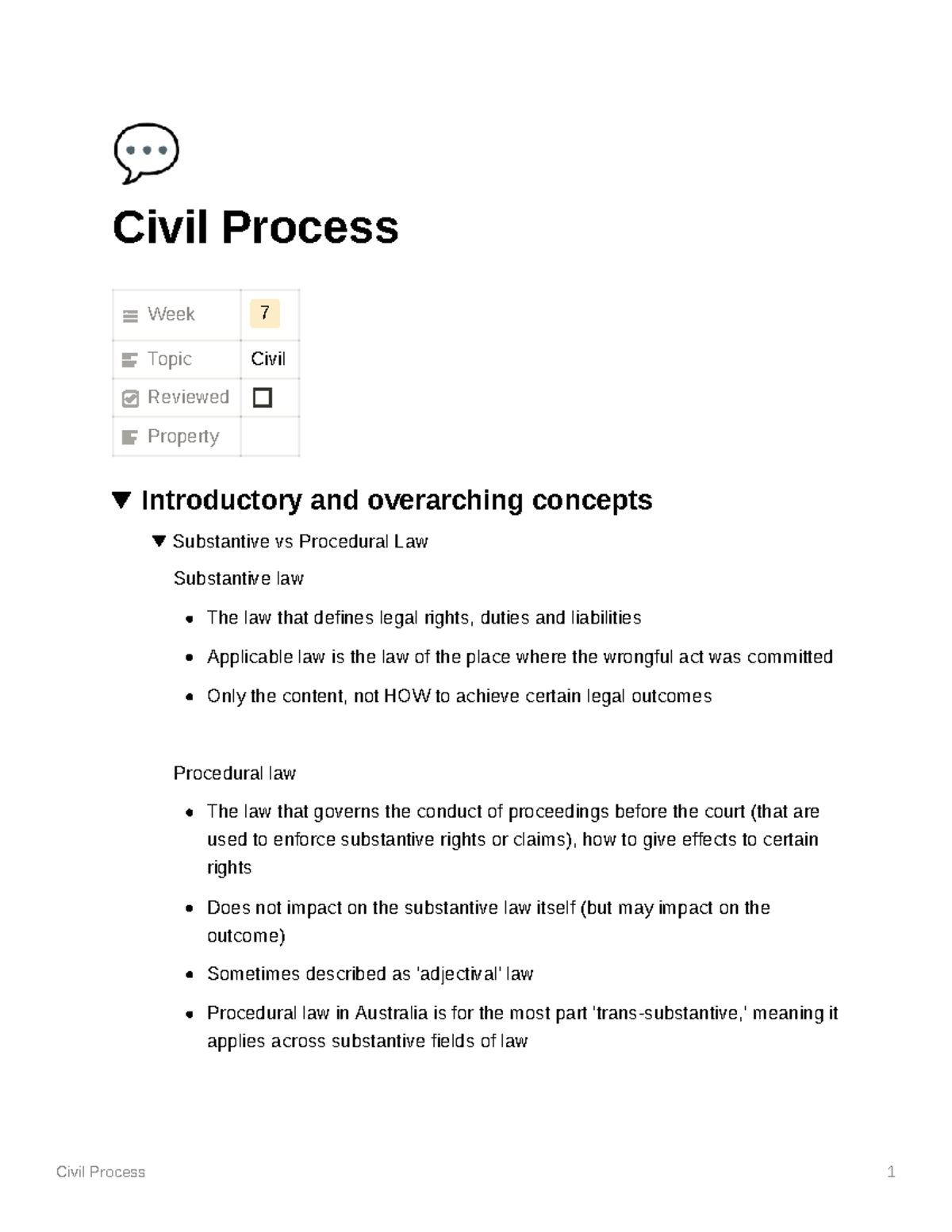 Civil Process - Civil Process Week 7 Topic Civil Reviewed Property ...