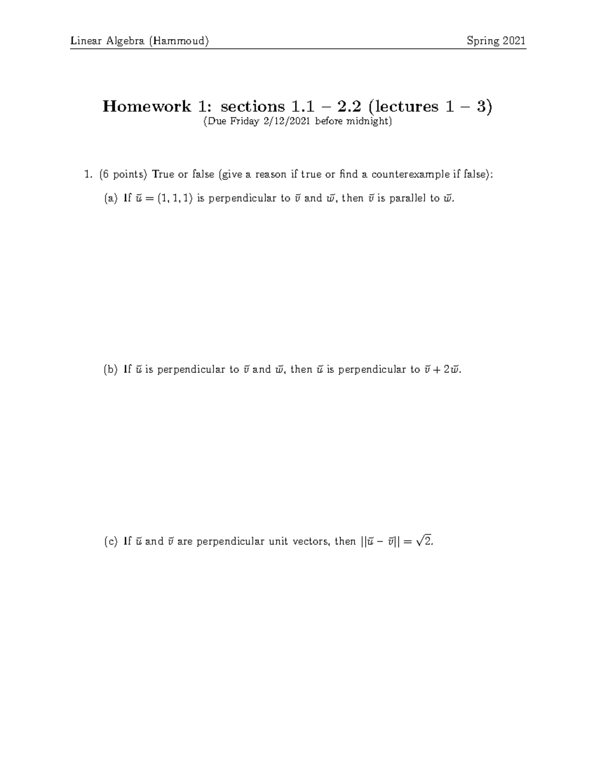 Hw1 - Homework1 - Homework 1: sections 1 – 2 (lectures 1 – 3) (Due ...