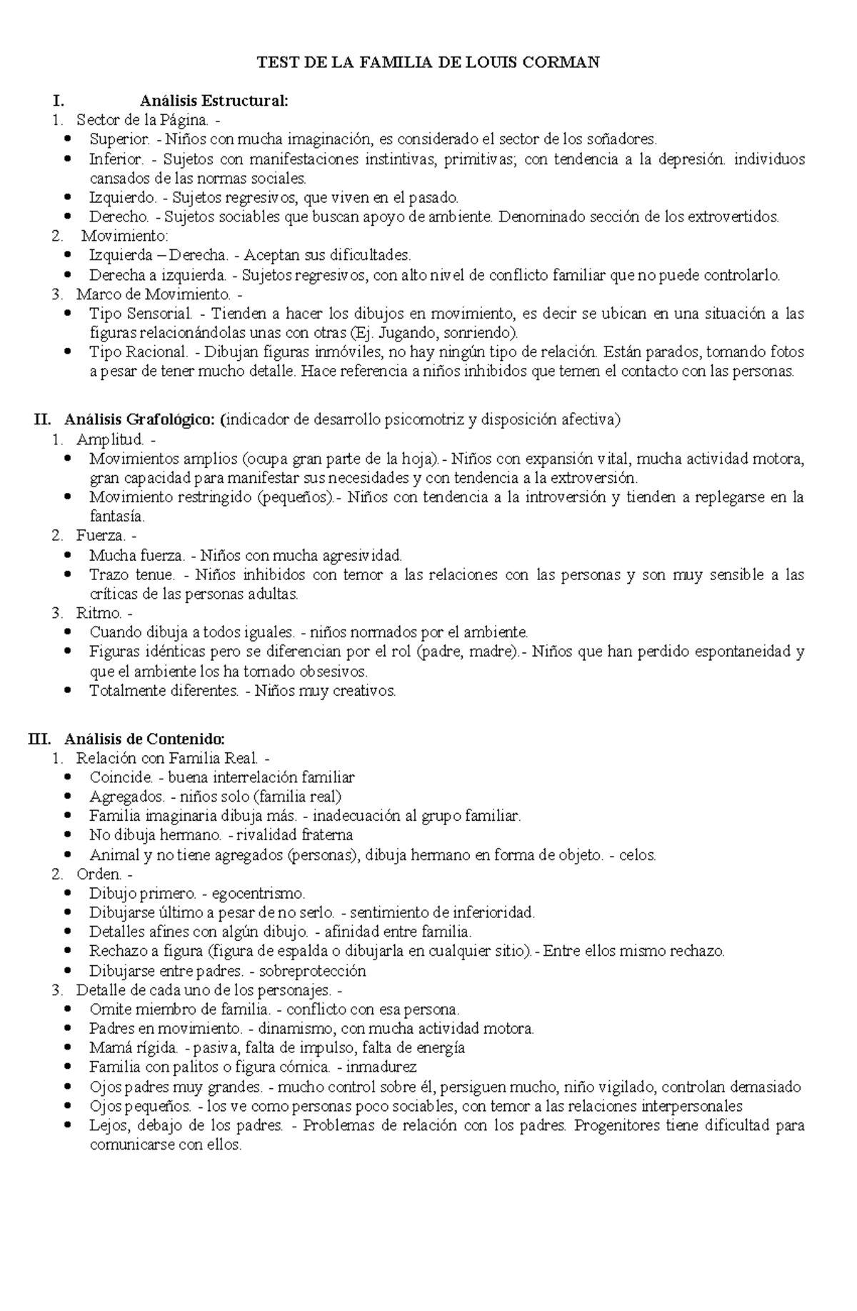 Test del dibujo de la familia - Indicadores - TEST DE LA FAMILIA DE ...