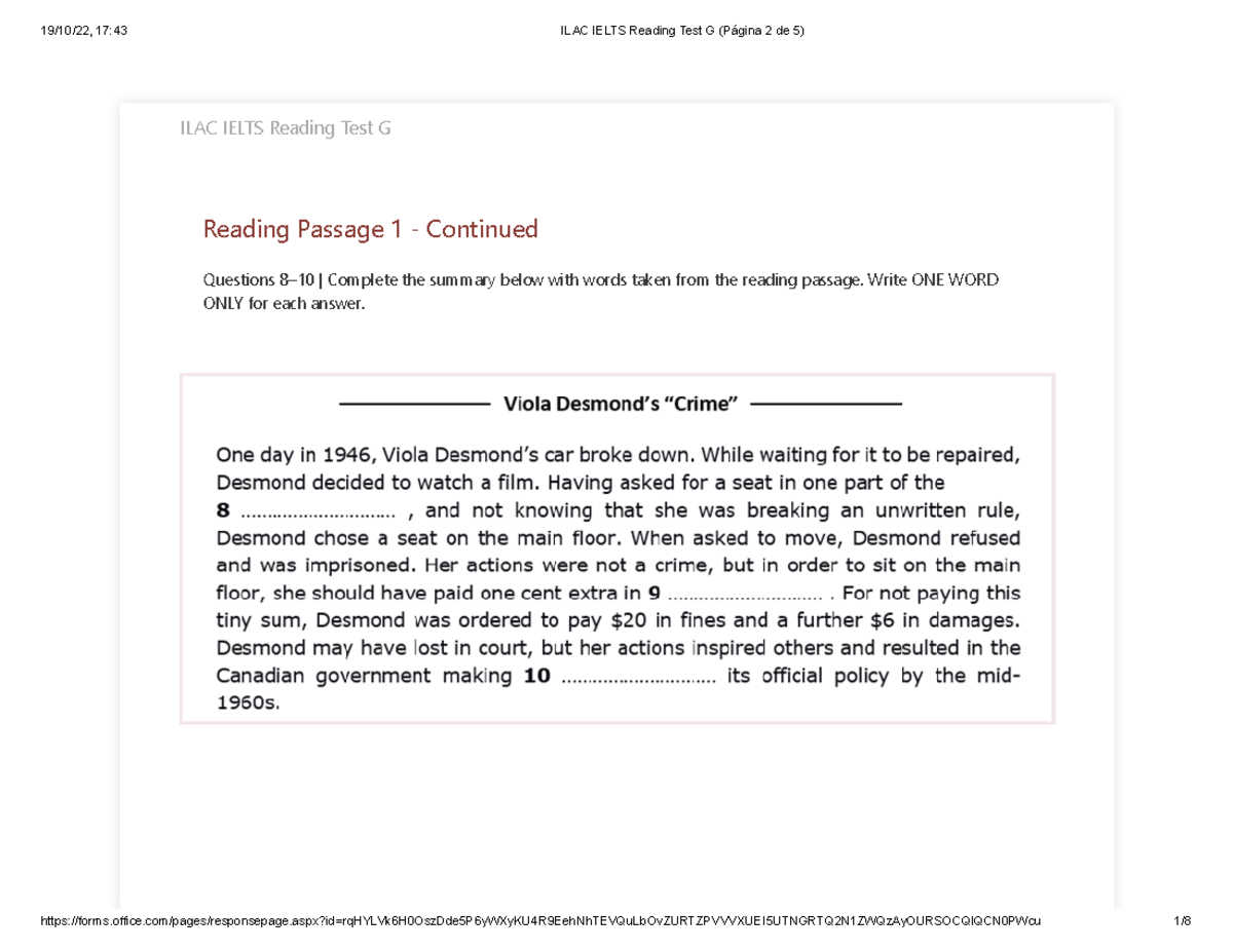 ILAC Ielts Reading Test G (Página 2 de 5) Desmon - ILAC IELTS Reading ...