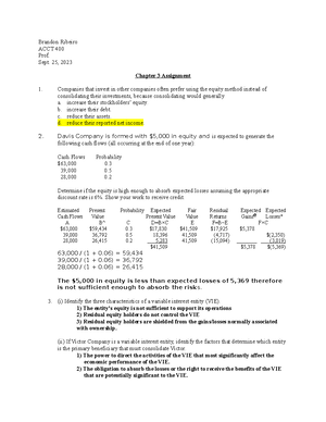Chapter 4 Assignment - N/A - Brandon Ribeiro ACCT 401 Prof. Poon Sept. 21, 2023 Chapter 4 ...