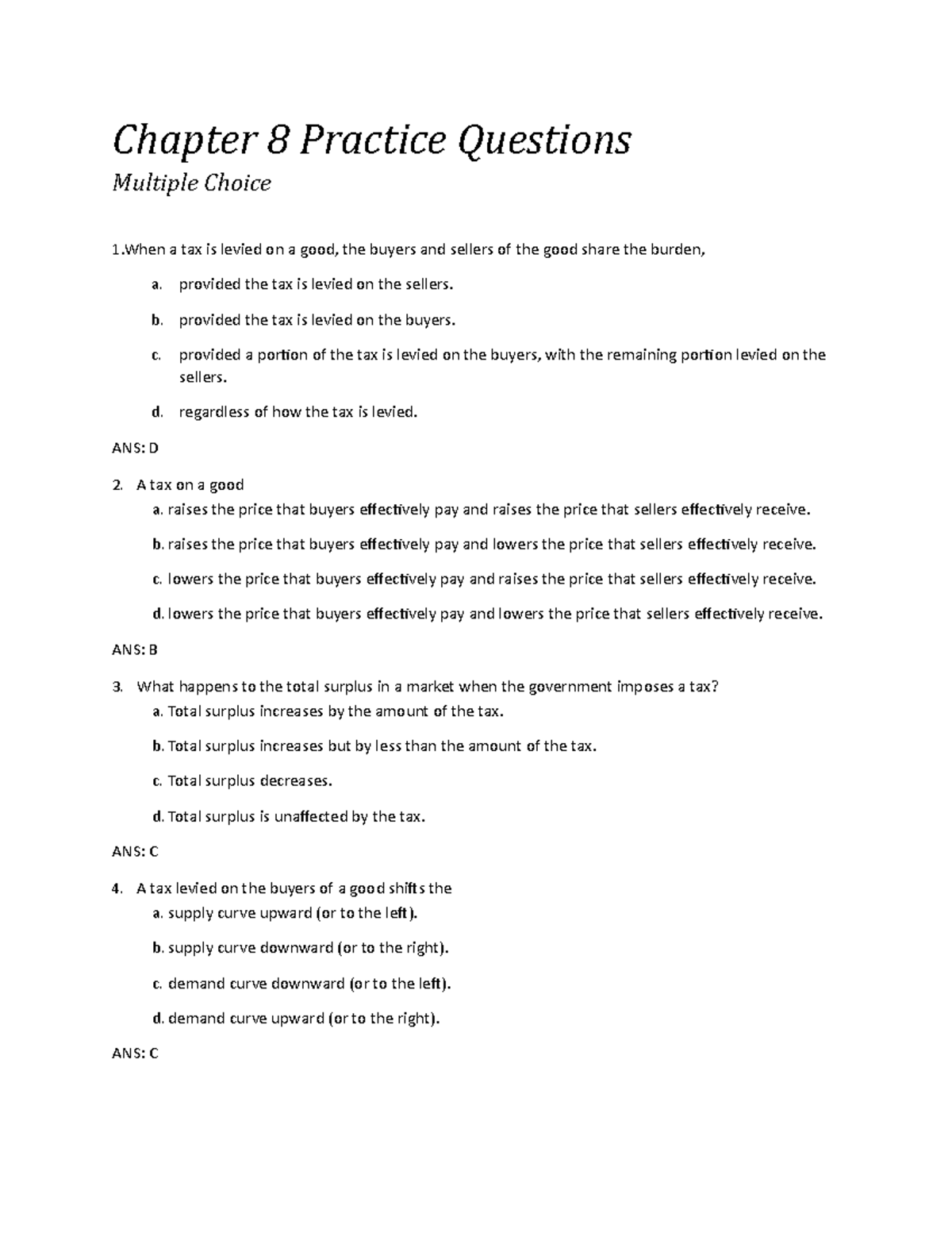 Chapter 8 Practice Questions accounting - Chapter 8 Practice Questions ...