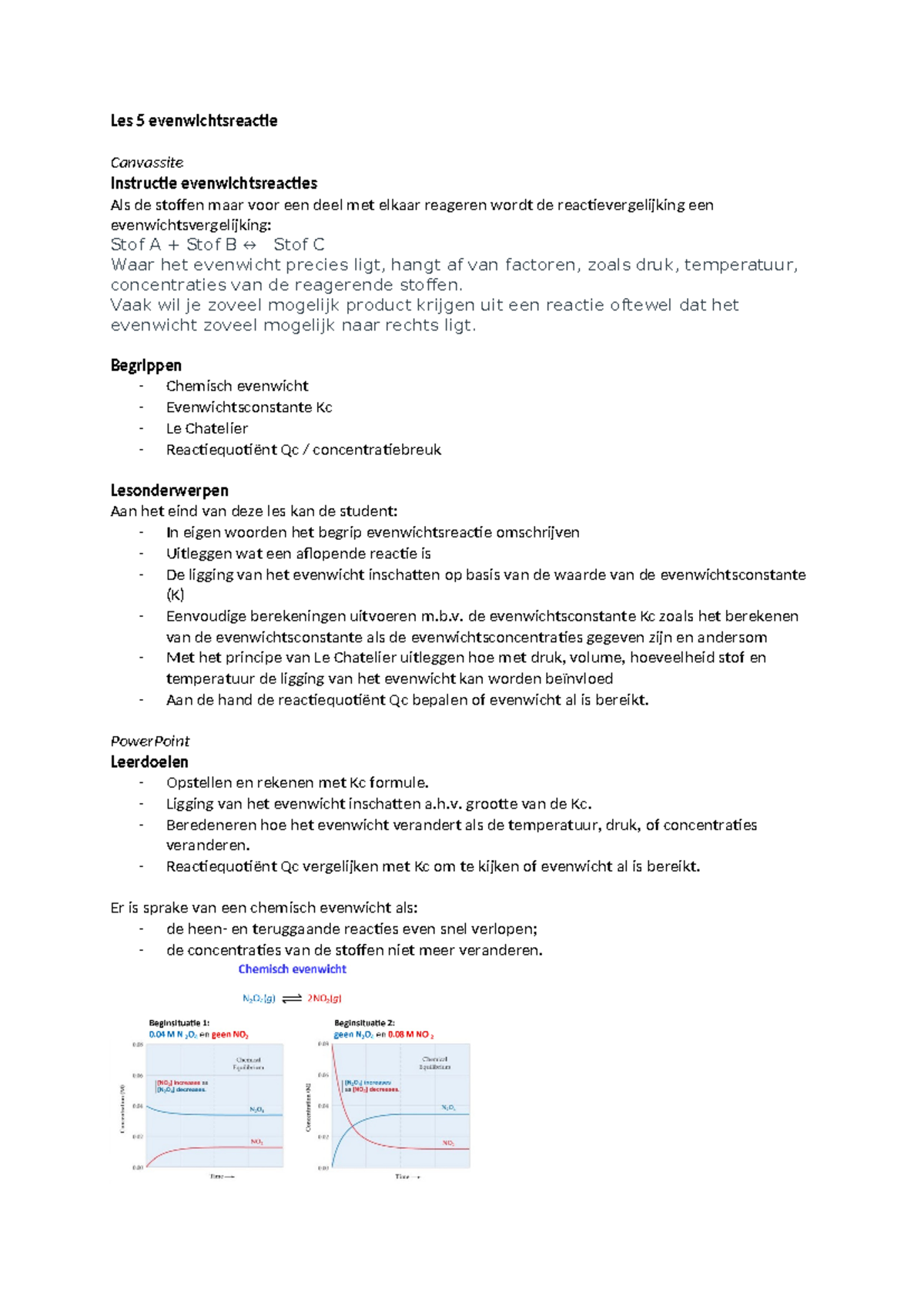 Les 5 Evenwichtsreactie - Les 5 evenwichtsreactie Canvassite Instructie ...