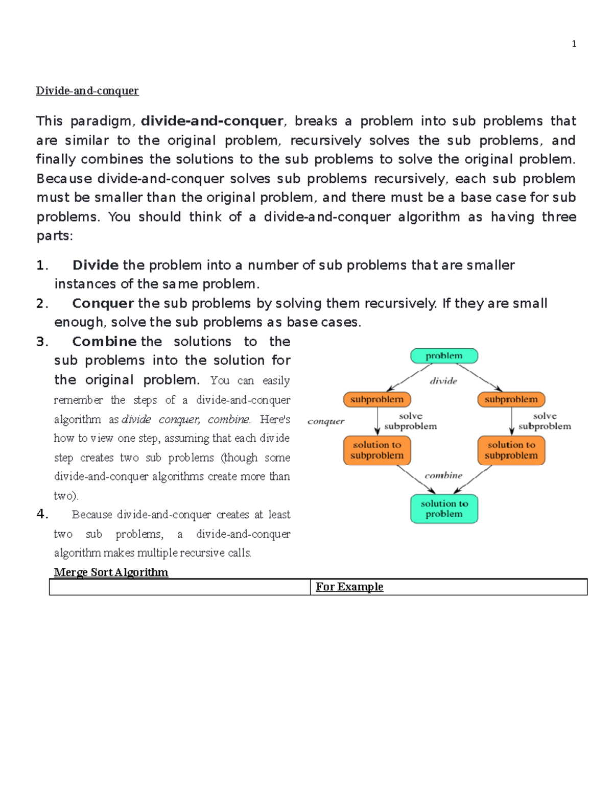 AA-Test-2 - Final Handout - Divide-and-conquer This paradigm, divide ...