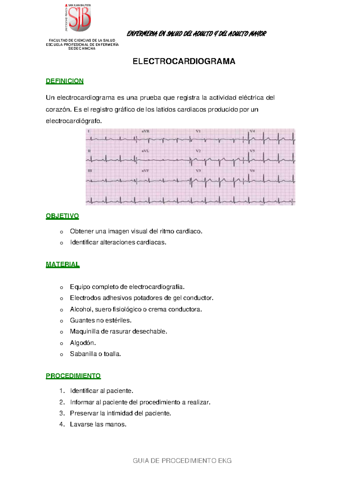 Procedimiento EKG-1 - fin - FACULTAD DE CIENCIAS DE LA SALUD ESCUELA ...