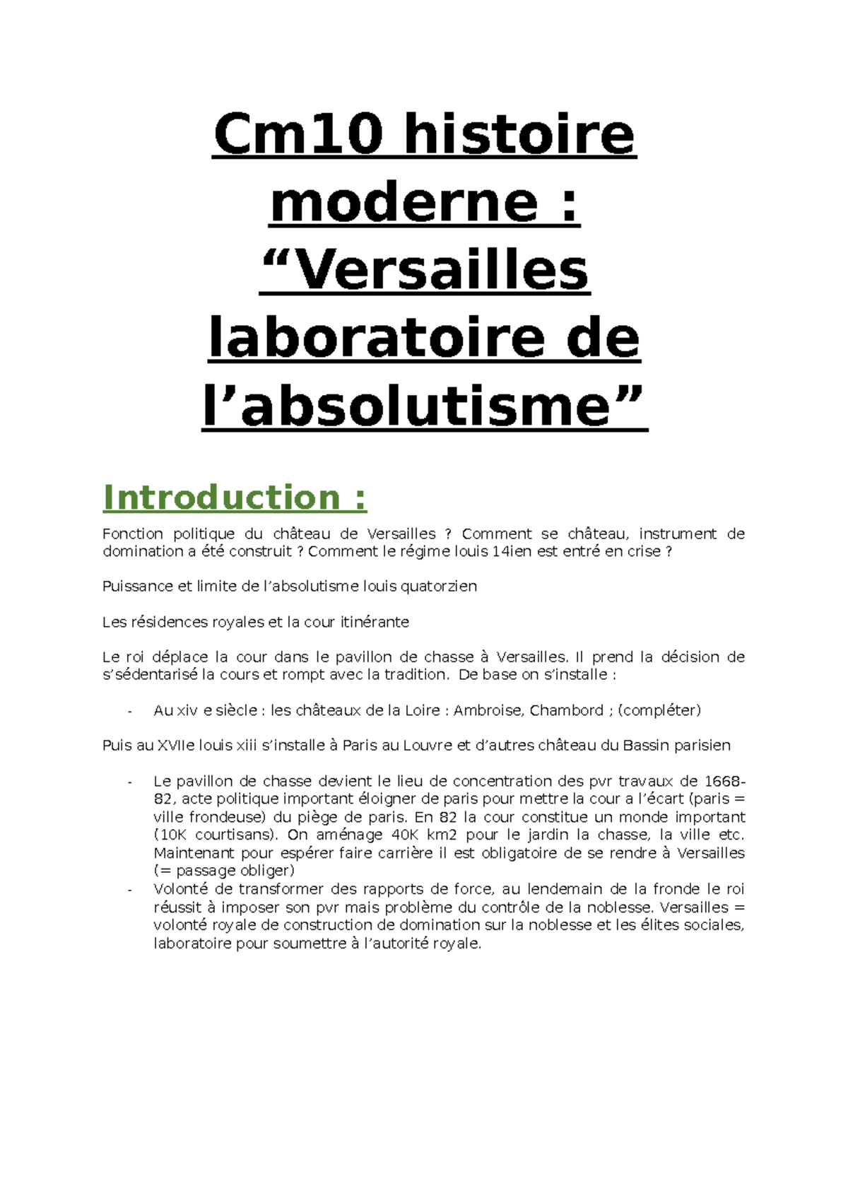 CM10 histoire moderne - Notes de cours 1-10 - Cm10 histoire moderne ...