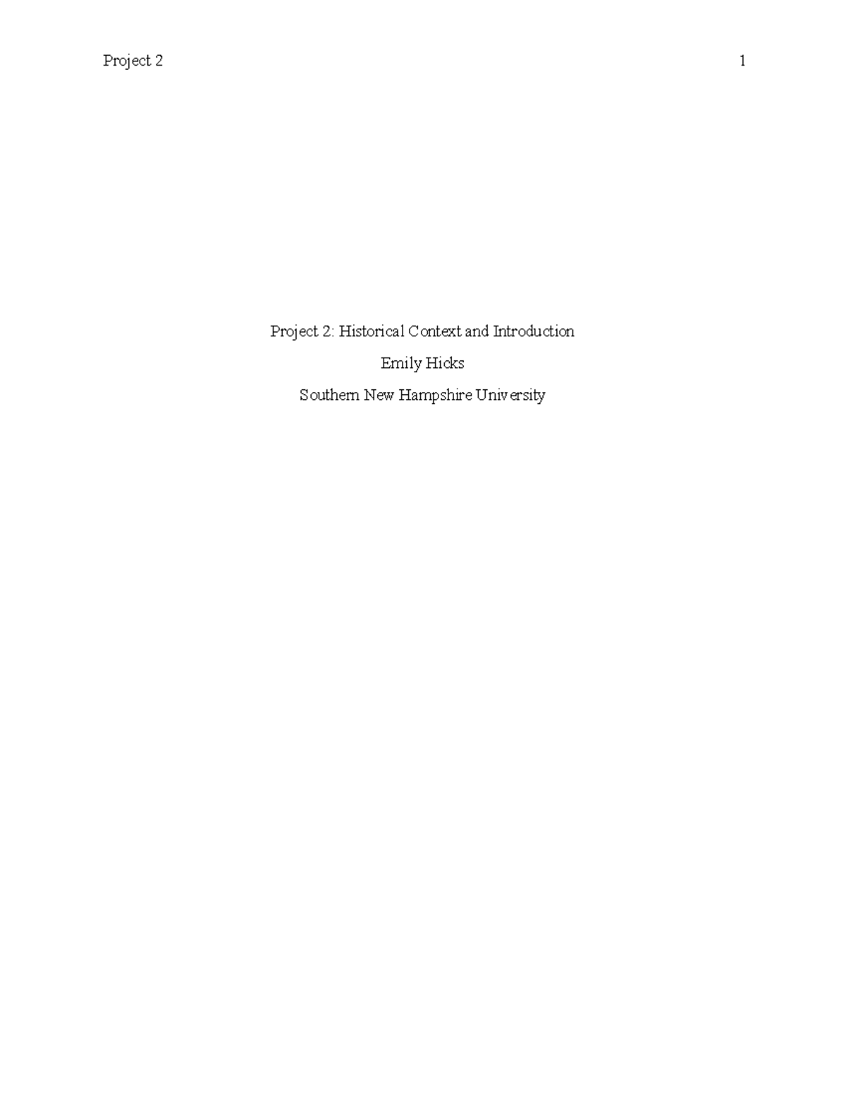 HIS 100 Historical Context and Introduction Template - Project 2 ...