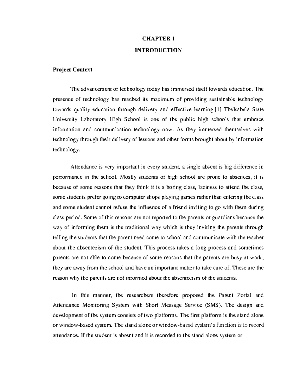 410414112 Attendance Monitoring System 1 docx - CHAPTER I INTRODUCTION Project Context The - Studocu