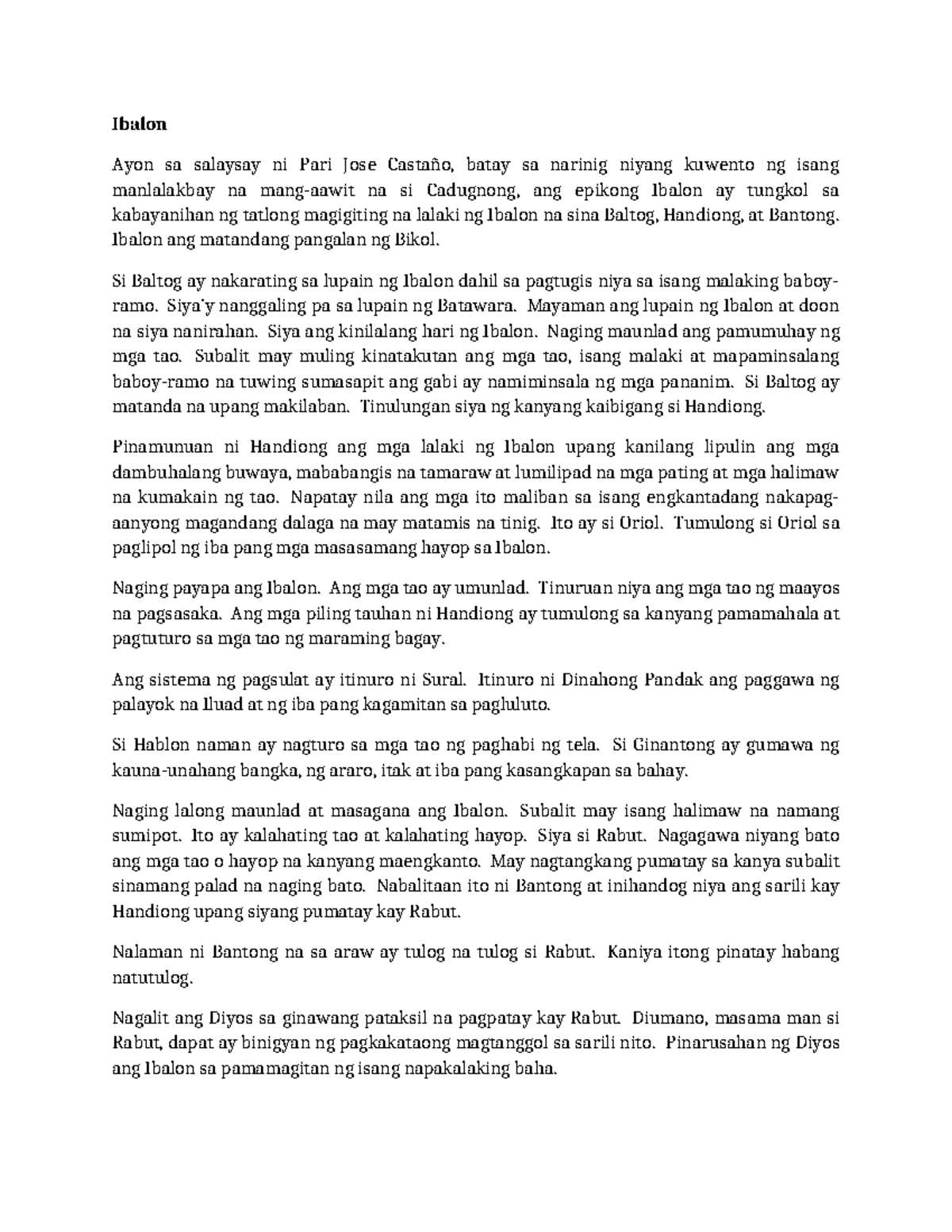 Epikoooo - Maikling salaysay tungkol sa Epiko - Ibalon Ayon sa salaysay ...