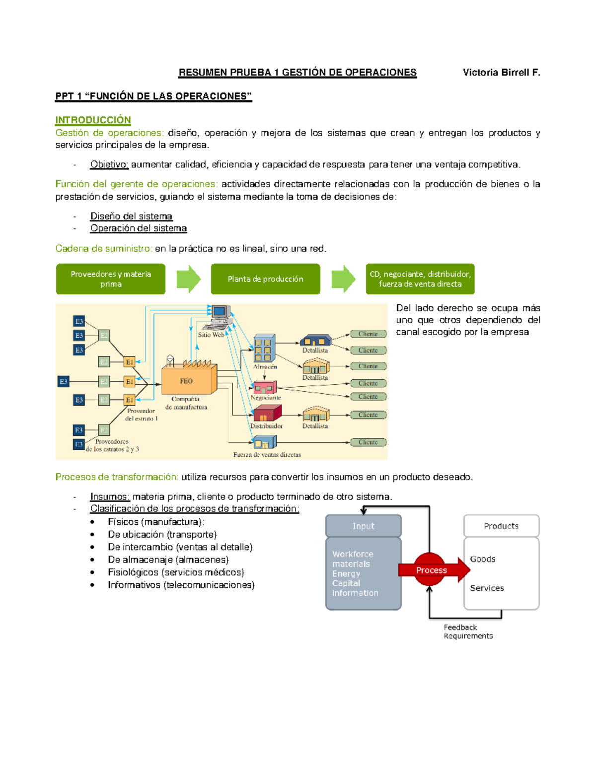 Resumen Prueba 1 Gesti¢n de Operaciones - Control De Gestion - UANDES - Studocu