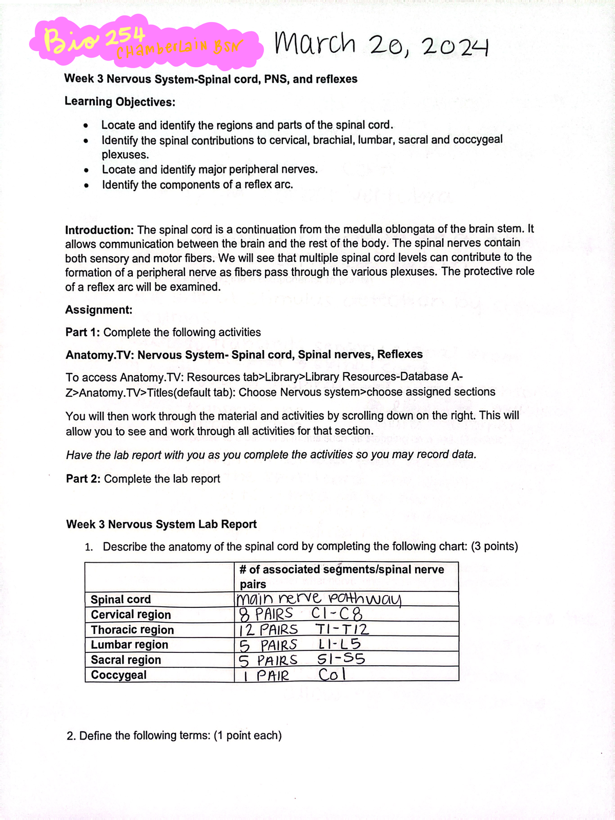 Bio week 3 - Lab Report - BIOS 252 - Studocu