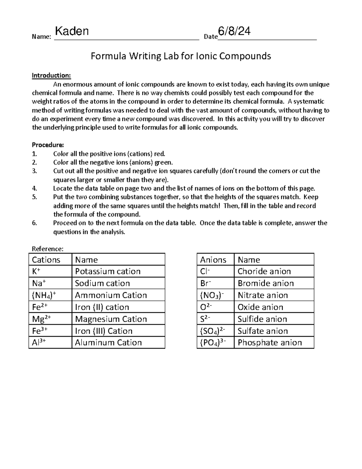 Formula+Writing+Lab+ - Name ...