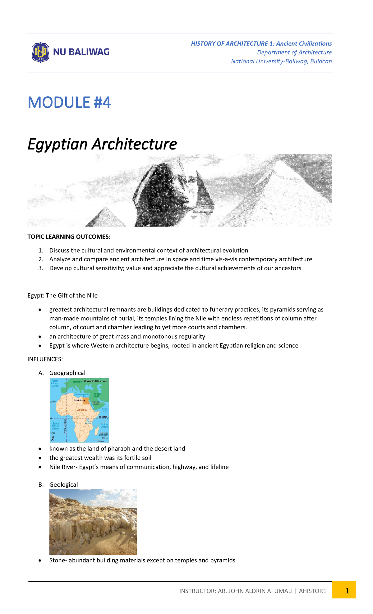 Ahistor 1 Module 4 - Department of Architecture National University ...