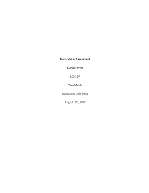 Module 6 Burn Victim - RUNNING HEAD: BURN VICTIM ASSESSMENT Module 6 ...