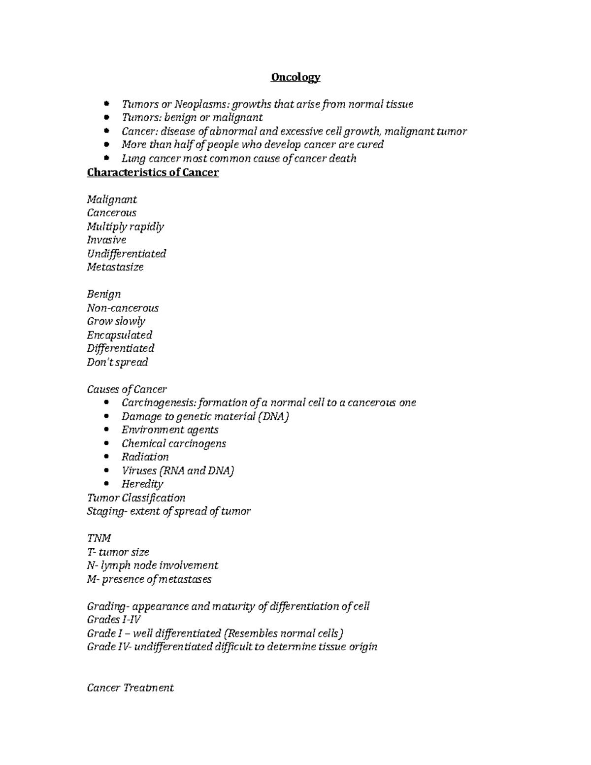 Med Term Chapter 19 - Prof. Niggemier - Oncology Tumors or Neoplasms ...
