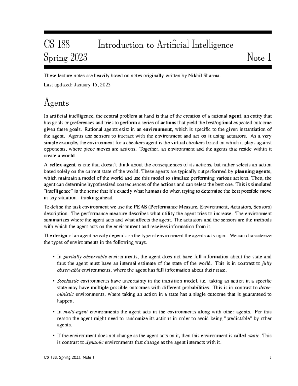 Compsci 188 Lec1-12 - Lecture 1-12 Midterm Review - CS 188 Introduction to Artificial ...