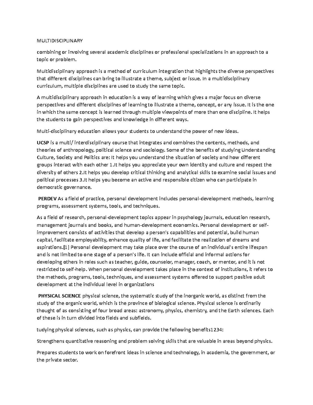 Multidisciplinary Approach - MULTIDISCIPLINARY combining or involving ...