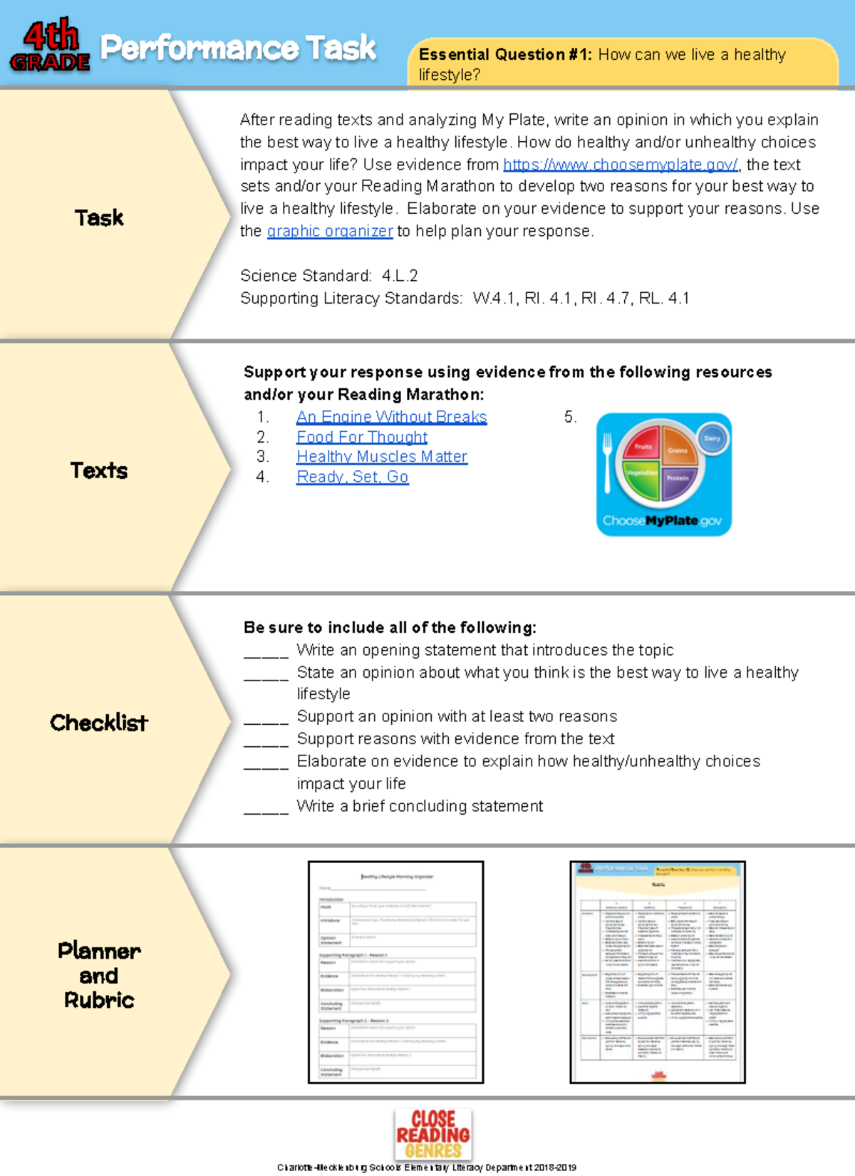 Carrington Harris - Close Reading Performance Task - Grade 4 Unit 1 ...