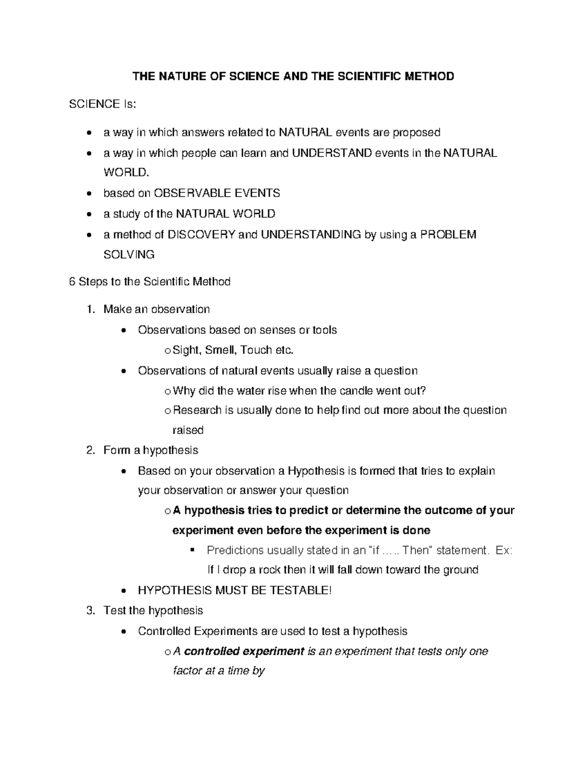 The Nature of Science and the Scientific Method - Forensic Biology - La ...