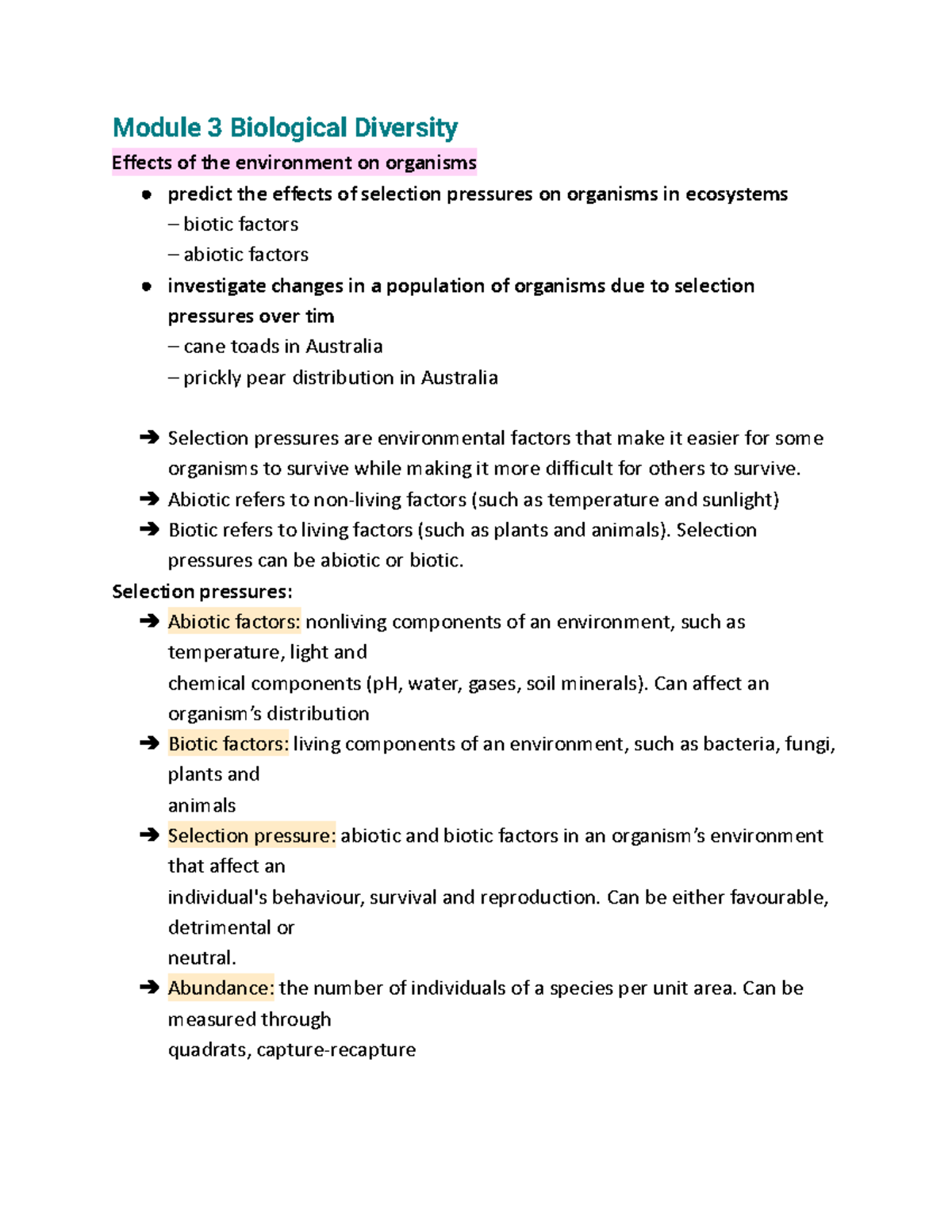 Module 3 Biological Diversity - Module 3 Biological Diversity Effects ...