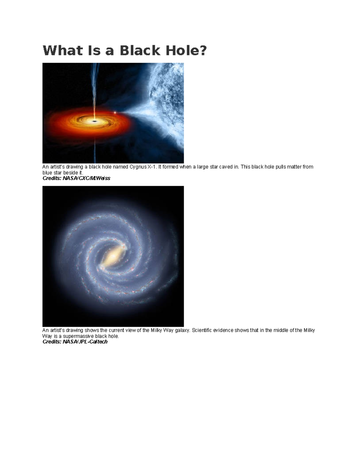 What Is a Black Hole - Thank you - What Is a Black Hole? An artist's ...