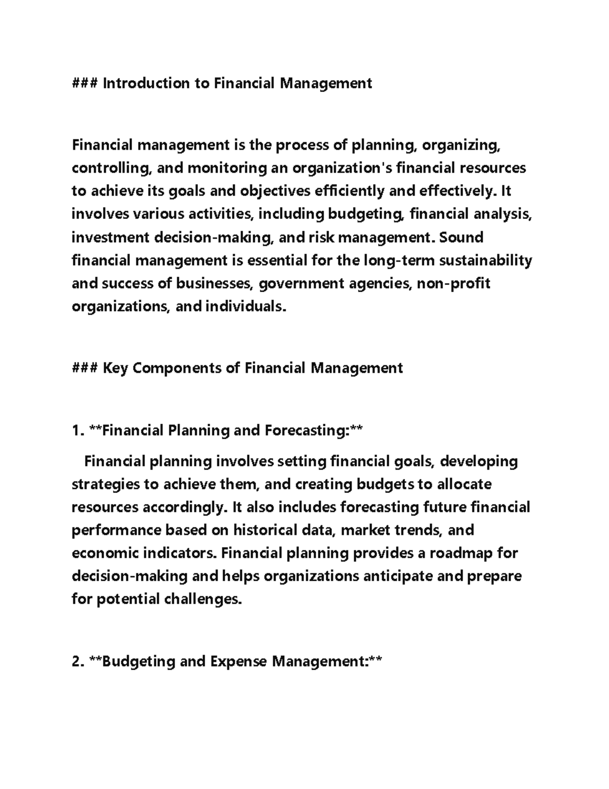 Financial - Sam Yagan - Introduction to Financial Management Financial ...