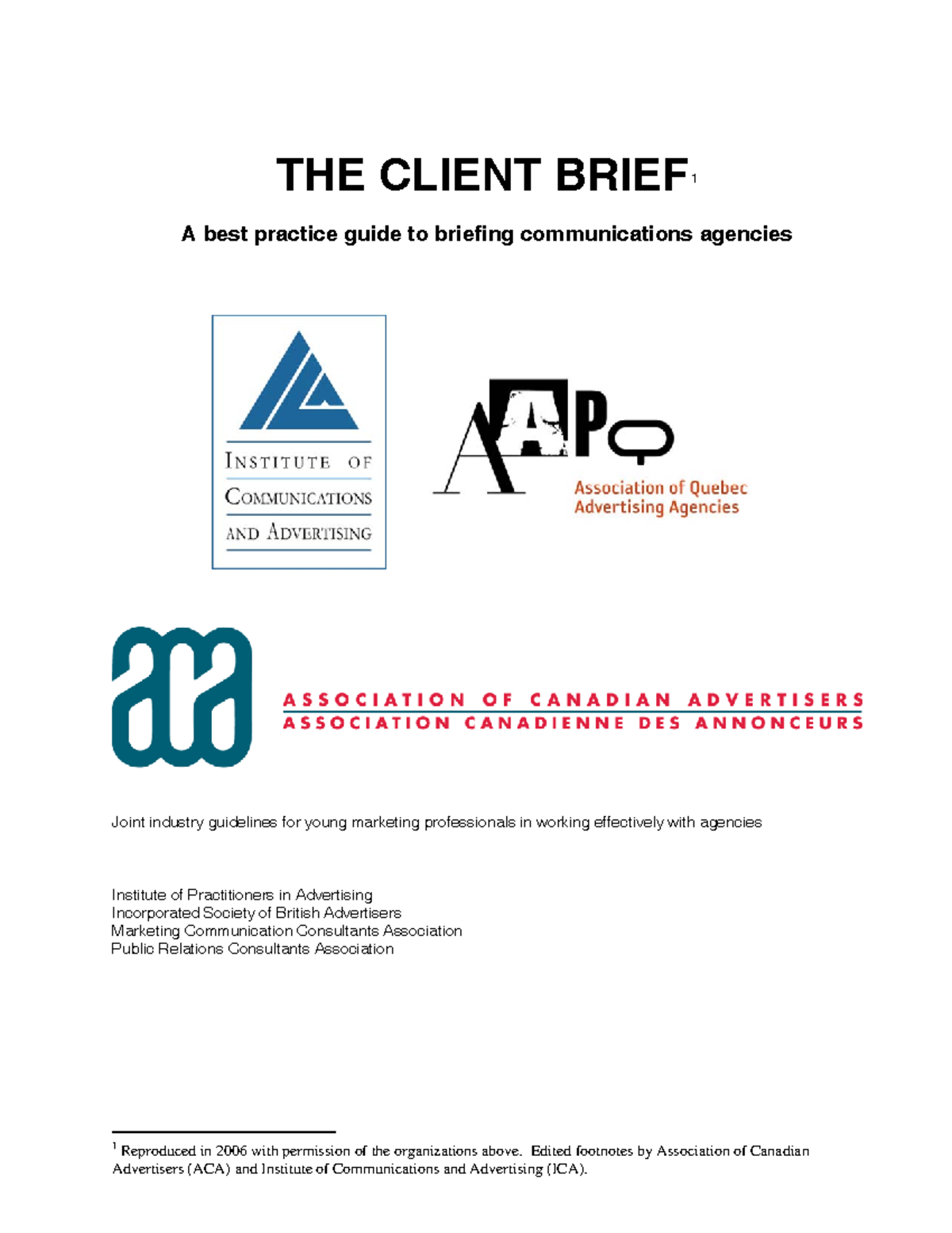 Client brief final ica e - THE CLIENT BRIEF 1 A best practice guide to ...