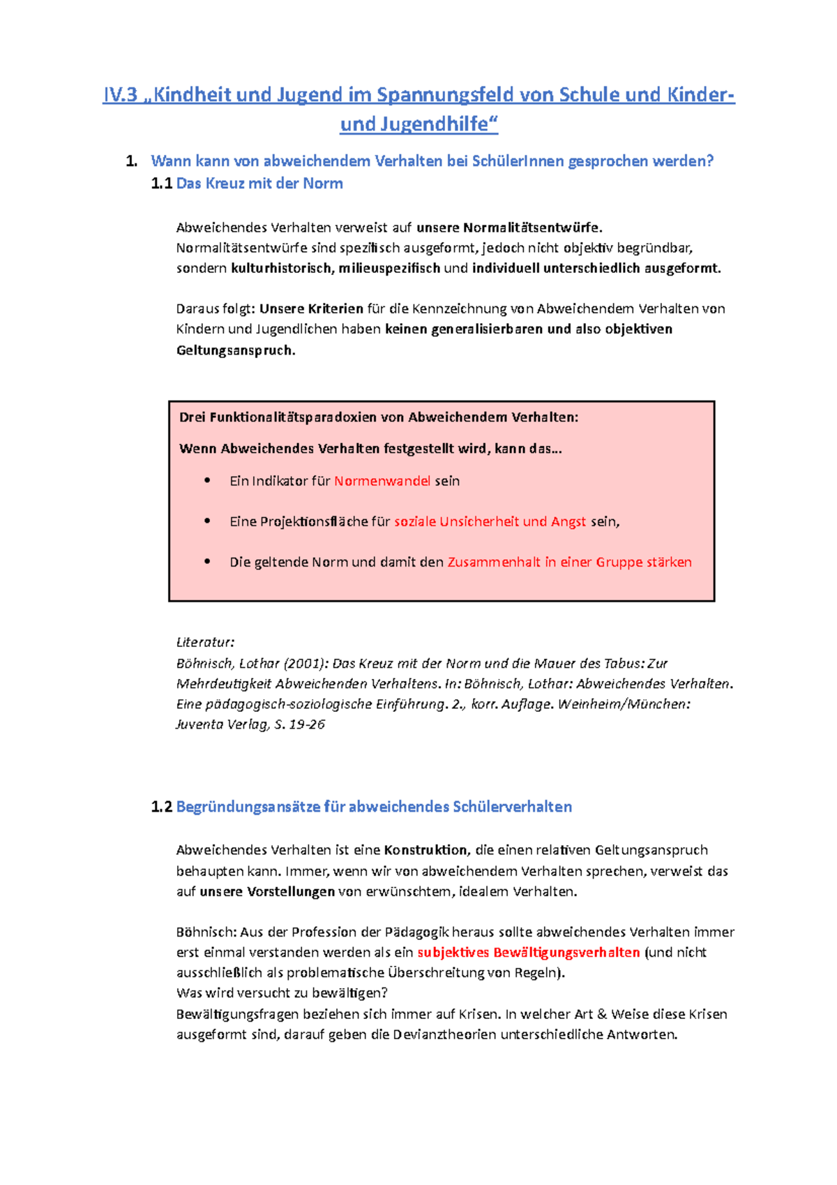 IV.3 Biwi Zusammenfassung - IV „Kindheit und Jugend im Spannungsfeld ...