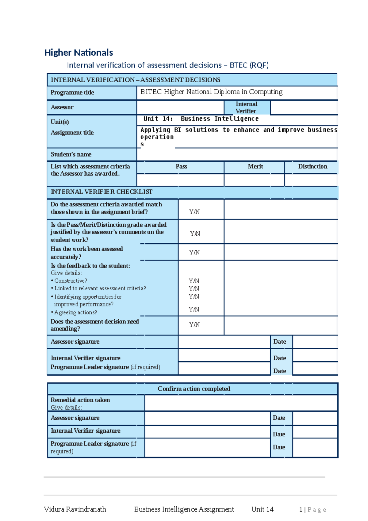 Higher Nationals - good - Higher Nationals Internal verification of ...